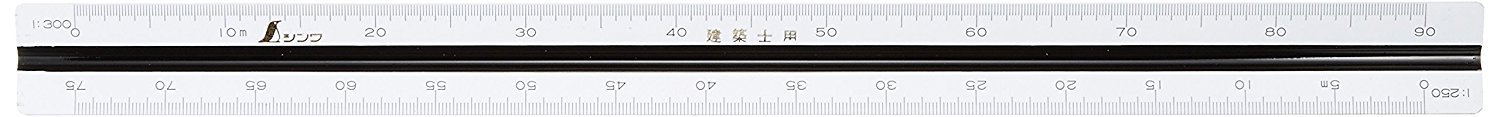 SHINWA Triangle Various Scale Measure Ruler Ruler Stationery 30cm 74962 ...