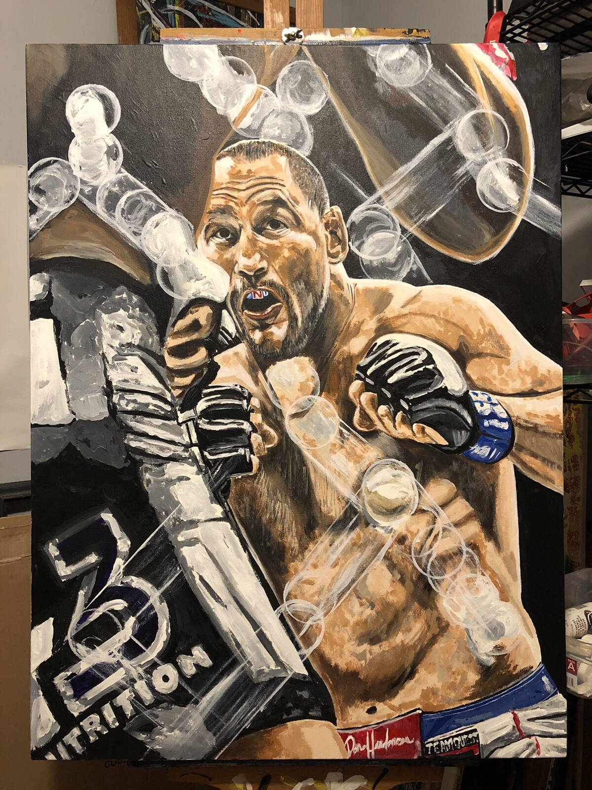 “The Legend Dan Henderson Hendo”, Original Painting Stretched Canvas ...