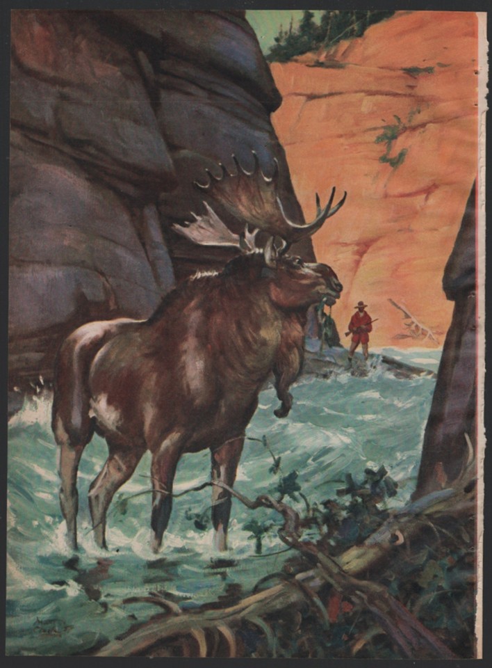 1958 MOOSE & Hunter Magazine Illustration Matt Clark Art | eBay