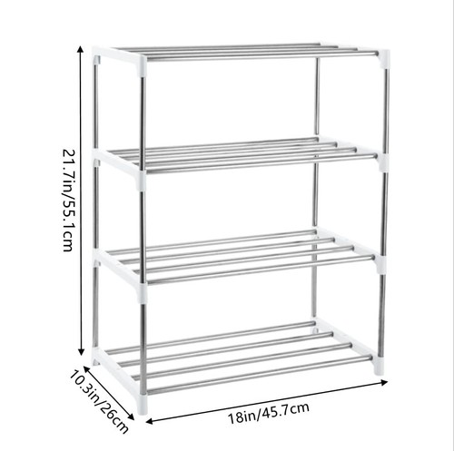 4-Tier Stackable Small Shoe Rack, Lightweight Shoe Shelf Storage ...