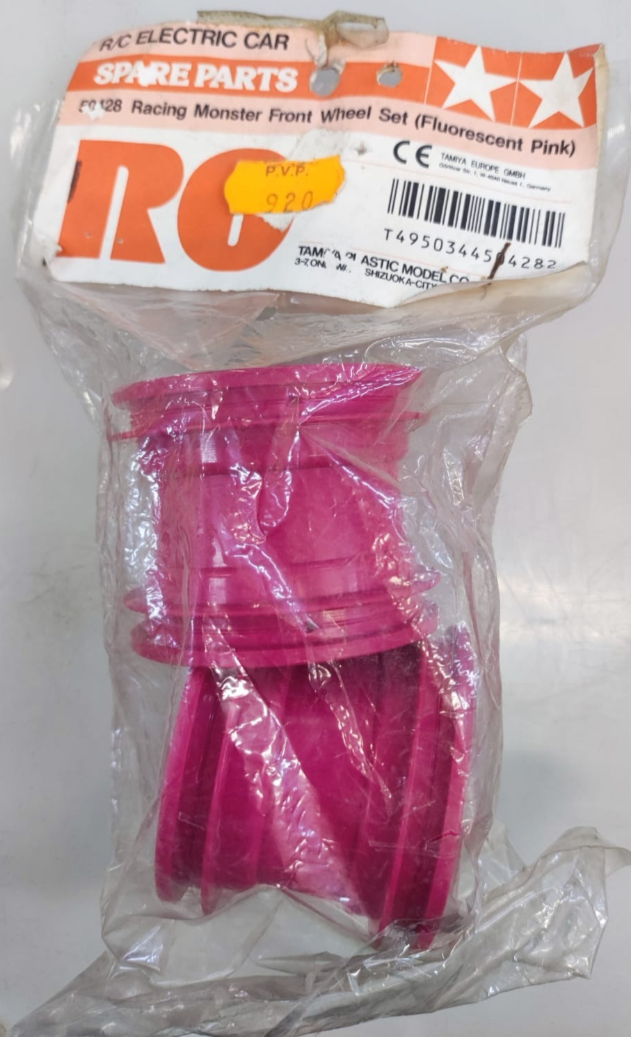 VINTAGE TAMIYA 50428 RACING MONSTER FRONT WHEEL SET FLUORESCENT PINK ...