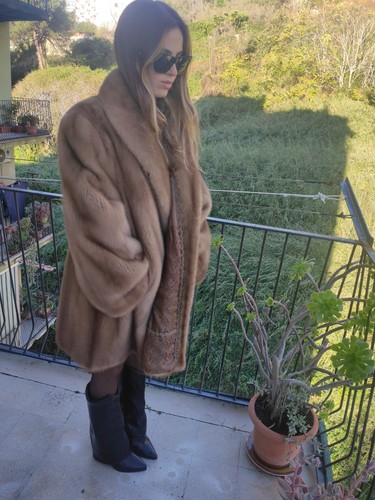 GIACCA PELLICCIA VISONE COAT MINK FUR JACKET NERZ MANTEL hopka FOURRURE ...