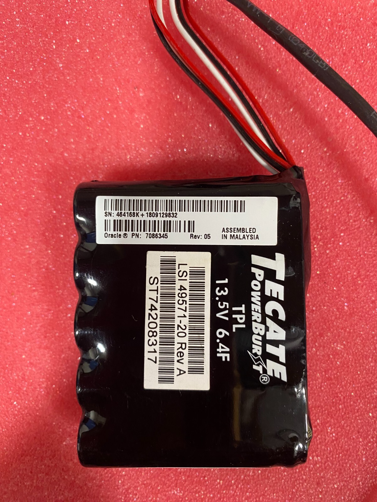 LSI Broadcom 6.4F 13.5V Super Capacitor 49571-20 FBU02 For Oracle 7086345 | eBay