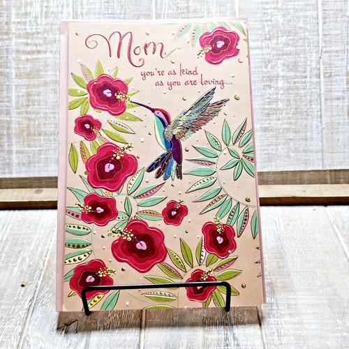 American Greetings Mother's Day Card 6x8 Mom Hummingbird Floral Gold ...
