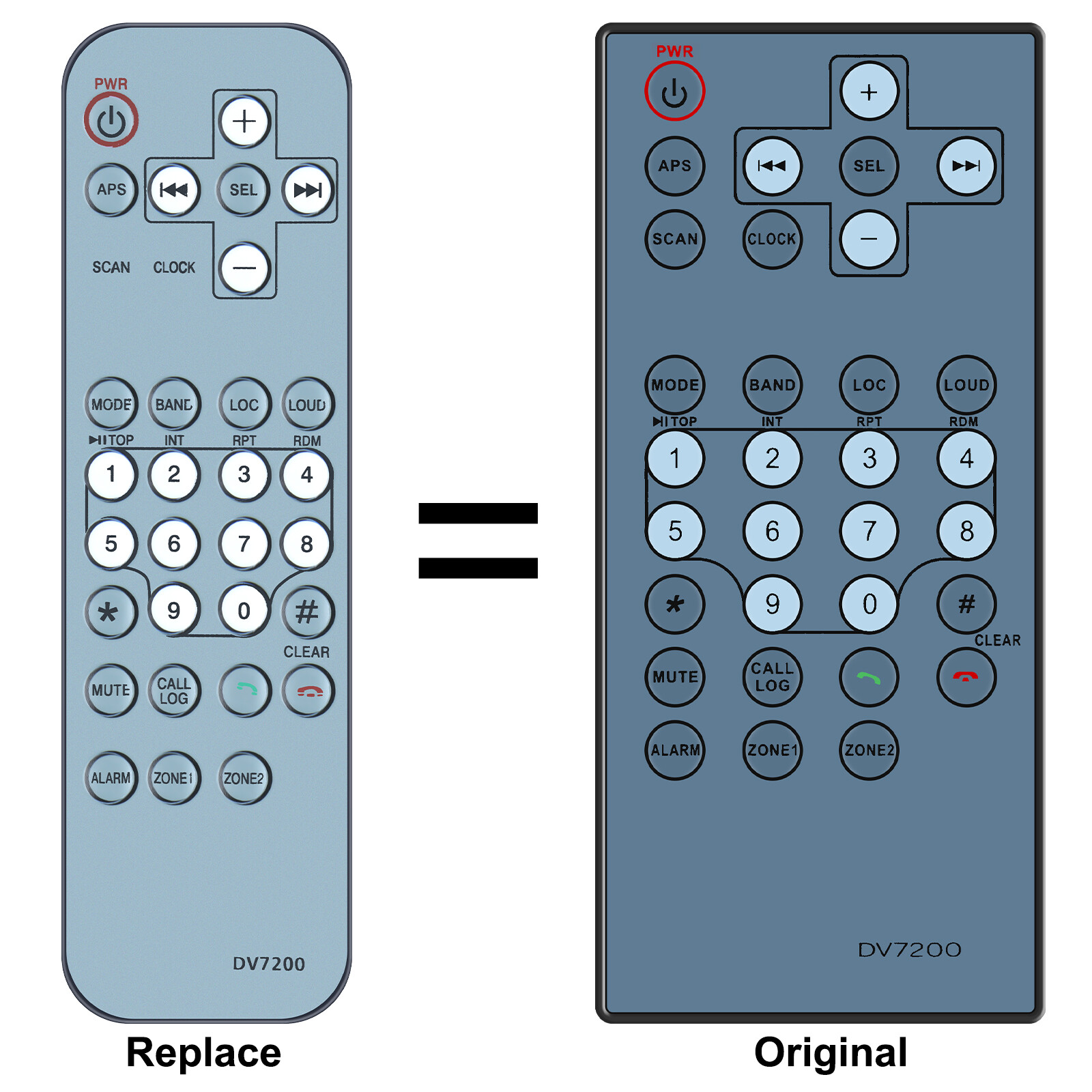 Replacement Remote Control For Furrion DV7200 RV Stereo Entertainment ...