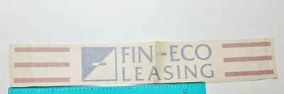 Fin-Eco Leasing Fineco Sticker Autocollant Vintage 80S Original | eBay