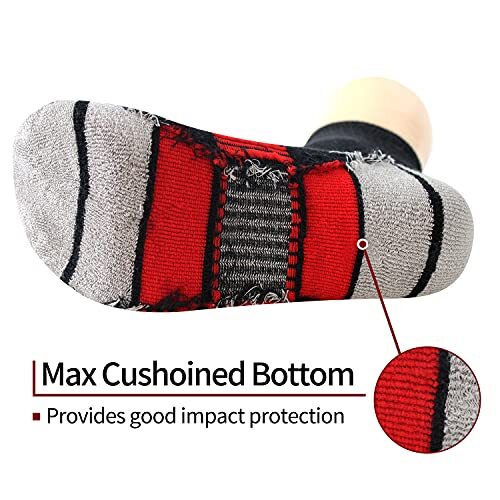 BIOAUM Men's Athletic Socks Size 10-13 - 6 Pairs Cotton Cushioned ...