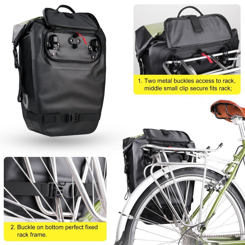 Rhinowalk Bike Pannier Bag Waterproof Bikepacking Saddle Rear Seat ...