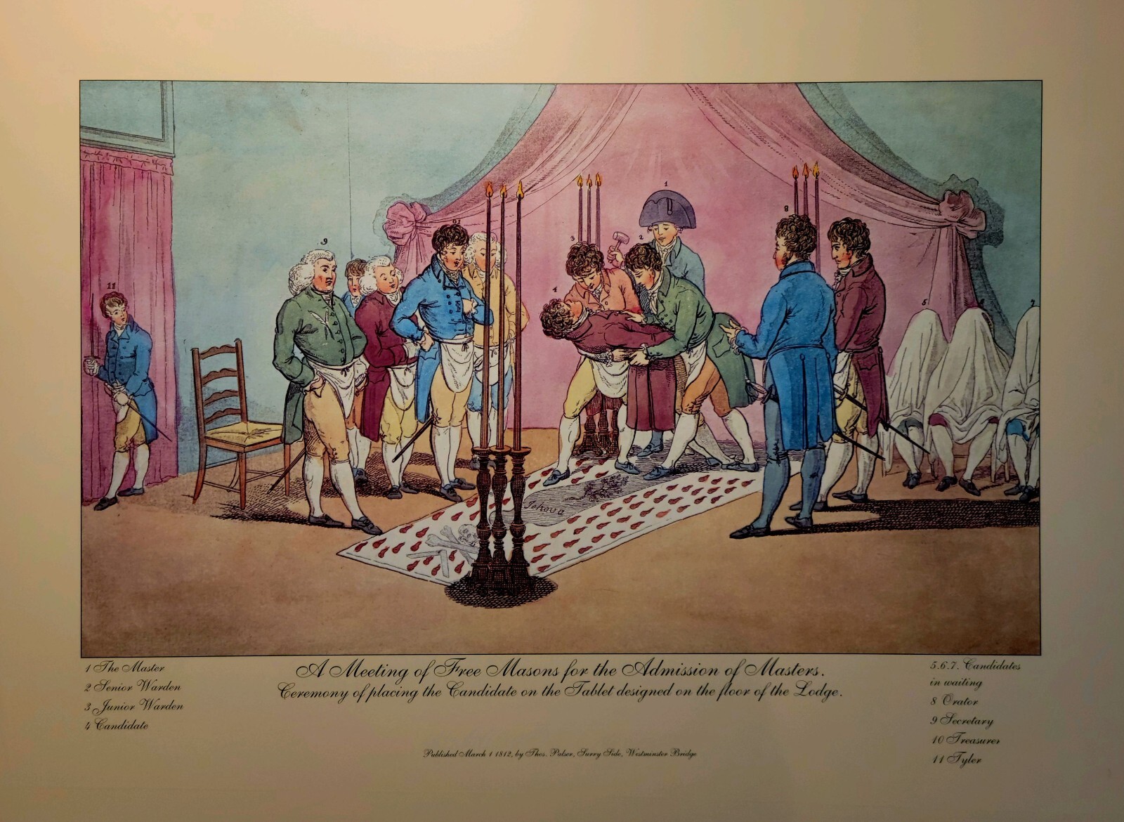 Masonic Lithograph Prints, Set of 6. 13"x18". Superb Color ...