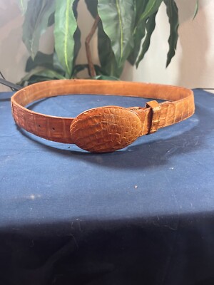 Exotic Caiman Alligator Belt Skin Pelt 32 34 Browm Crocodile Cowboy ...