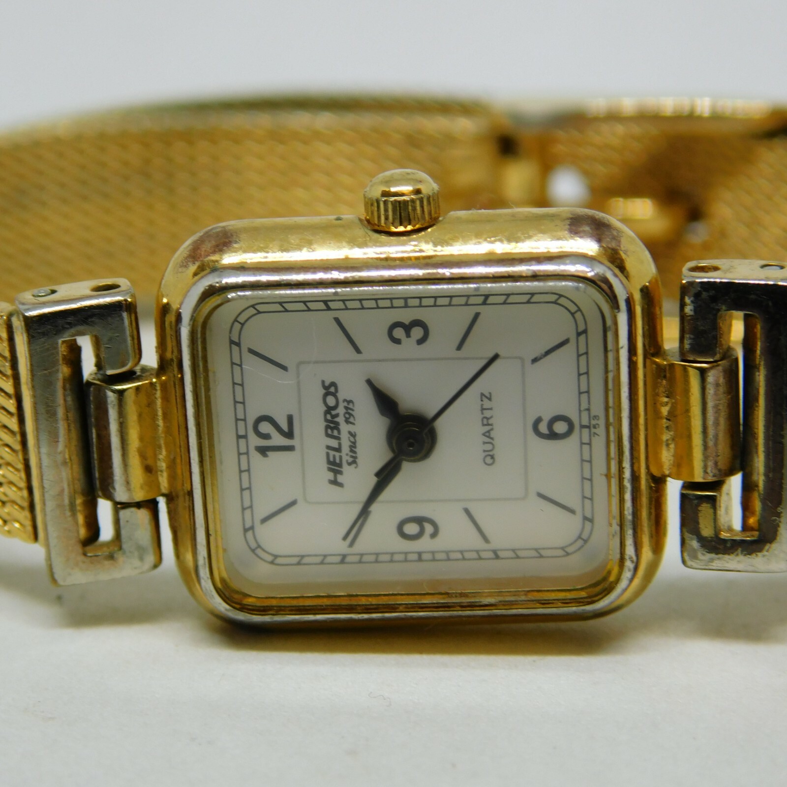 Ladies Watch Helbros 9938 Gold Tone Quartz Analog Base Metal Bezel HV ...