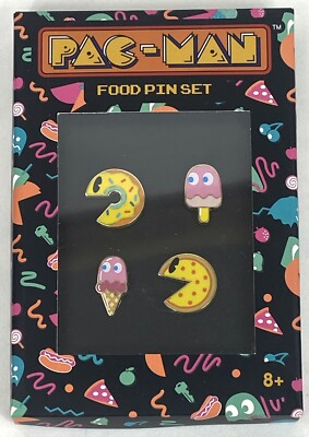 Pac-Man Food Pin Set Of 4 Bandai Namco Pizza Donut Ice Cream New | eBay