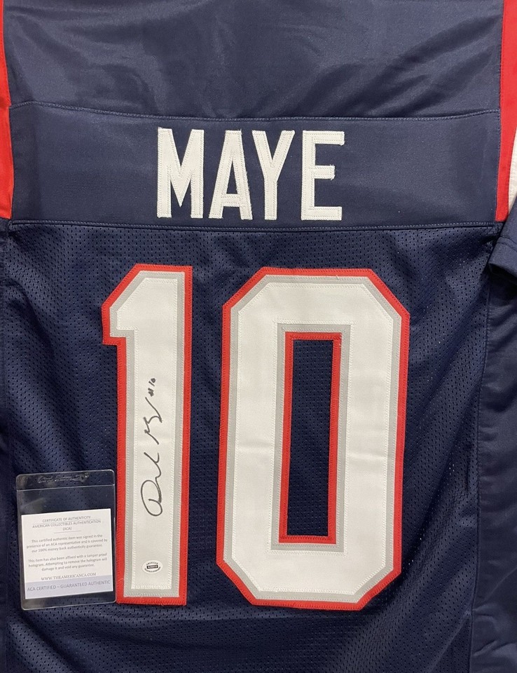 Drake Maye Signed Autographed New England Patriots Custom Jersey With ...