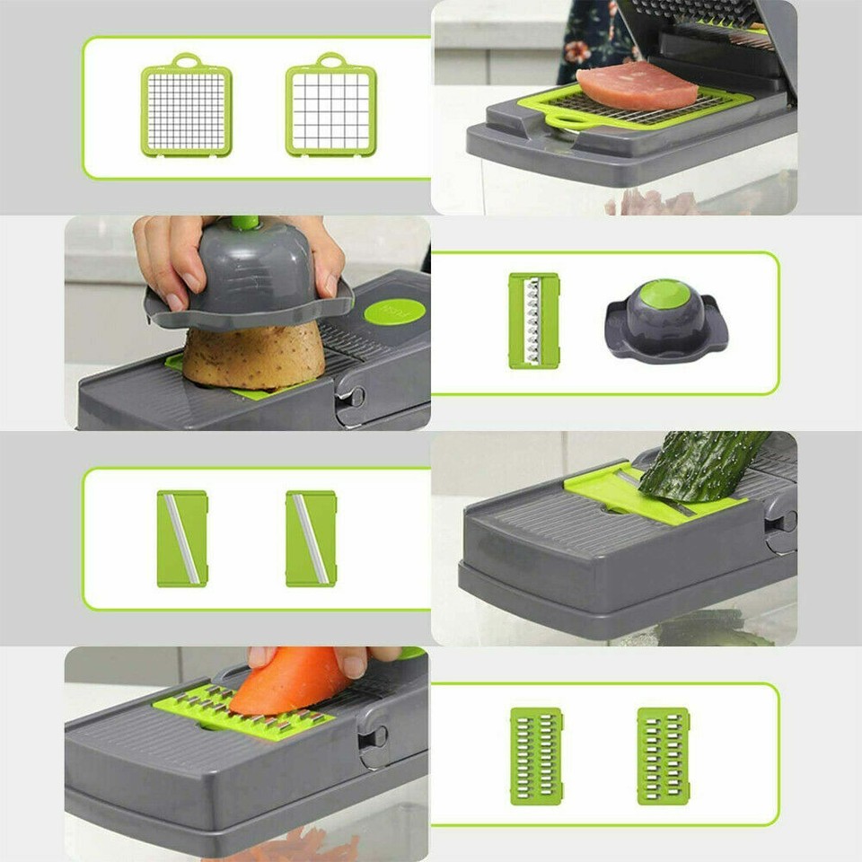 14-In-1 Vegetable Fruit Chopper Cutter Food Onion Veggie Dicer Slicer ...