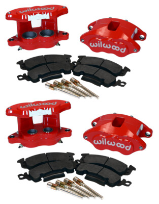 WILWOOD D52 BRAKE CALIPER & PAD SET W/PINS,FRONT & REAR,1.04,RED,BIG GM ...
