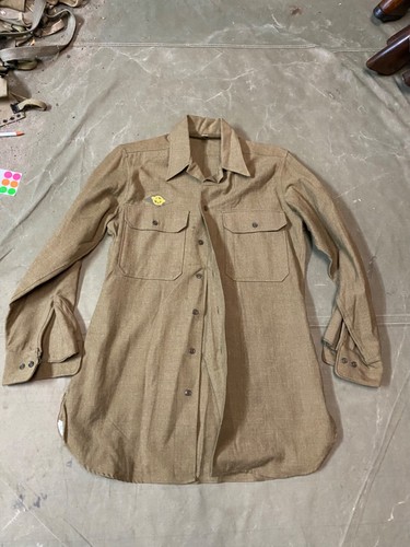 ORIGINAL WWII US ARMY M1937 M37 WOOL COMBAT FIELD SHIRT-SMALL 38R | eBay