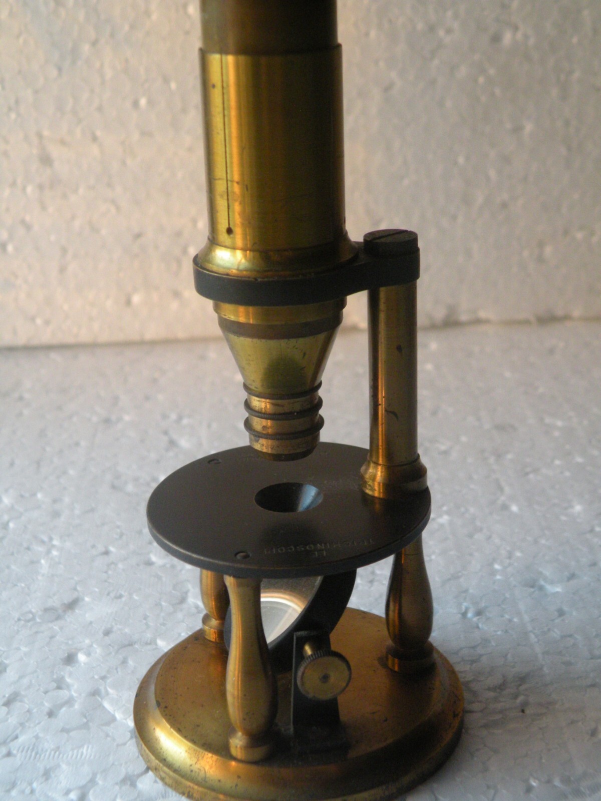 ANTIQUE Vintage Brass French microscope trichinoscope ARTHUR Chevalier ...