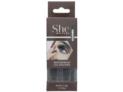 SHE Waterproof Smudge Proof Dark Brown Eye Liner Gel w/ Brush - Long ...
