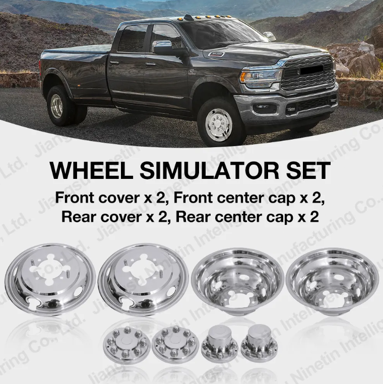 Dodeg Ram 3500 2003 17" Dually Stainless Steel Wheel Simulators Dual ...