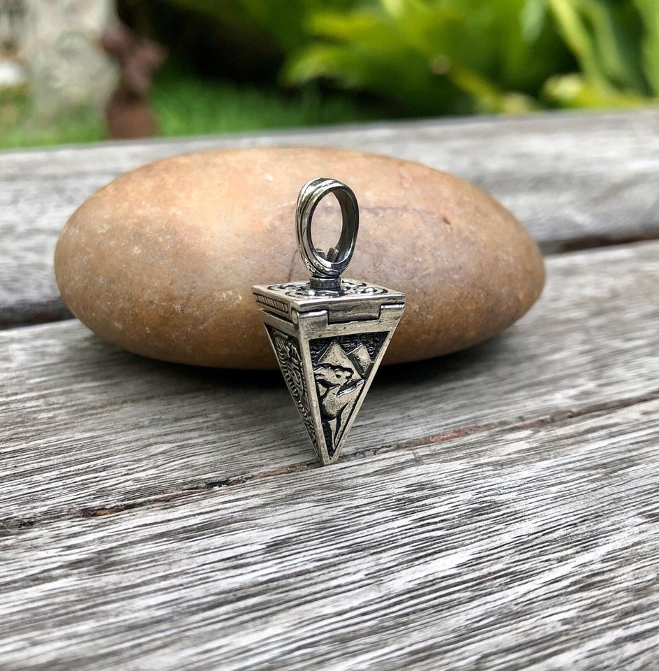 Handcrafted 925 Sterling Silver Egyptian Pyramid Locket Pharaoh ...