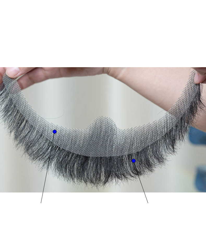 Seamless Lace Mustache Hand Made Human Hair Mustache Beard for Men ...