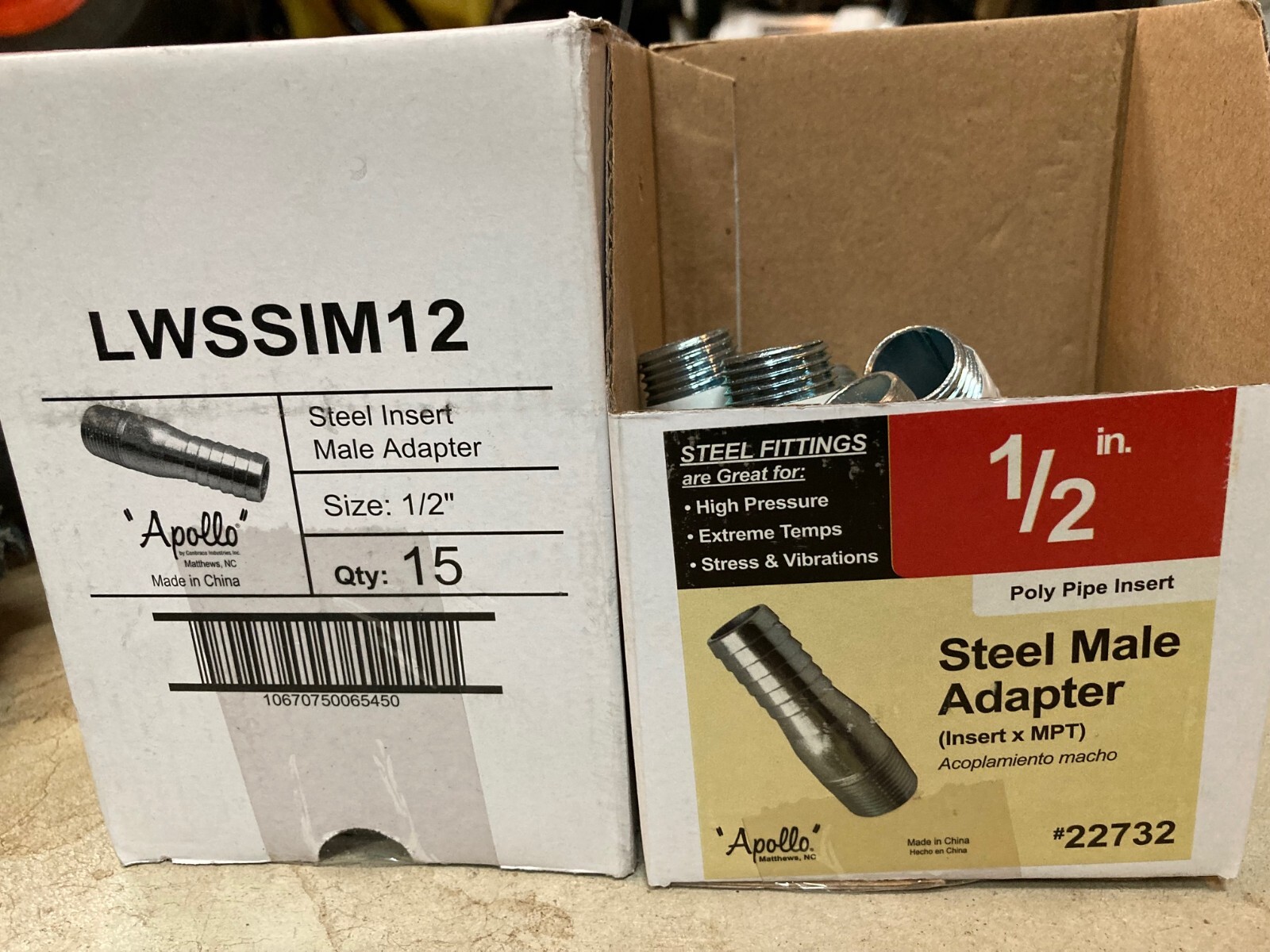 60% OFF - Box of 15 - 1/2" Steel Insert Male Adapters for Poly Pipe ...