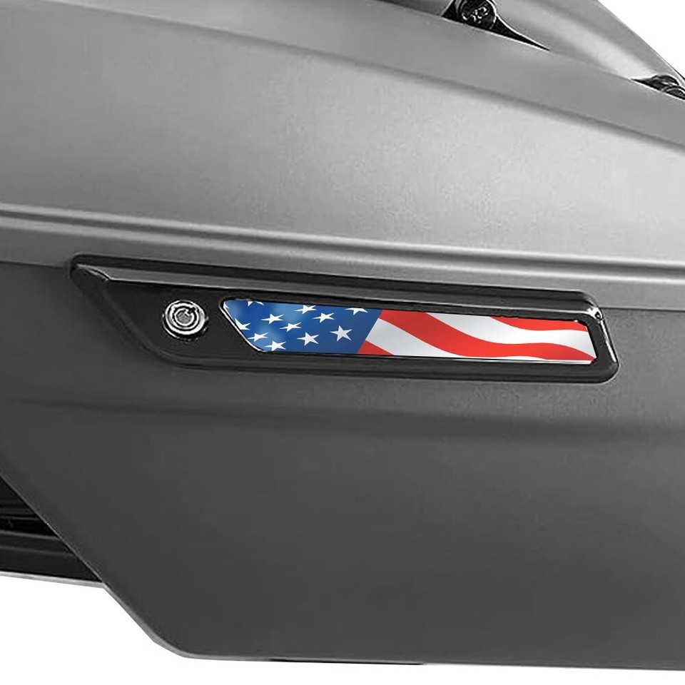 AMERICAN USA FLAG WAVING - Saddlebag Latch Inserts for Harley Touring ...