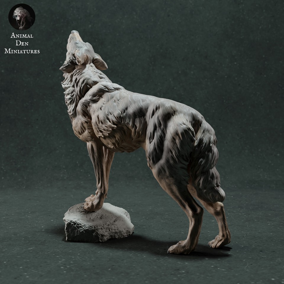 Wolf Howling Resin 3d printed Unpainted Miniature Wild Animal Liberian ...