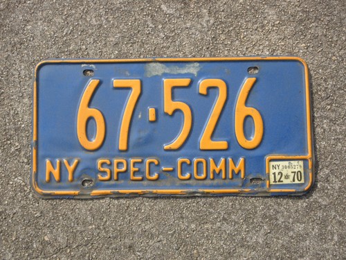 1970 New York Spec Comm License Plate NY Special Commercial Truck 67526 ...