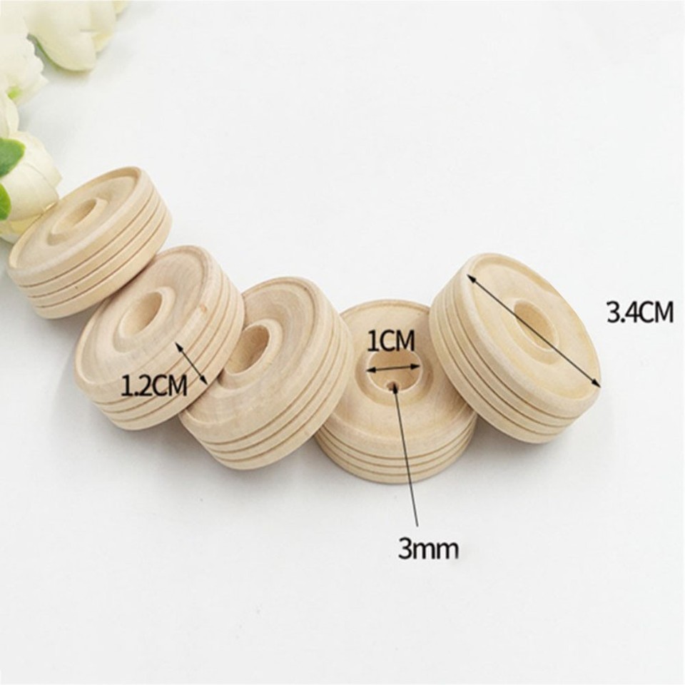 25 Pcs Painting Wheels Wooden Shapes Toy Car Small for Cart Mini Craft ...