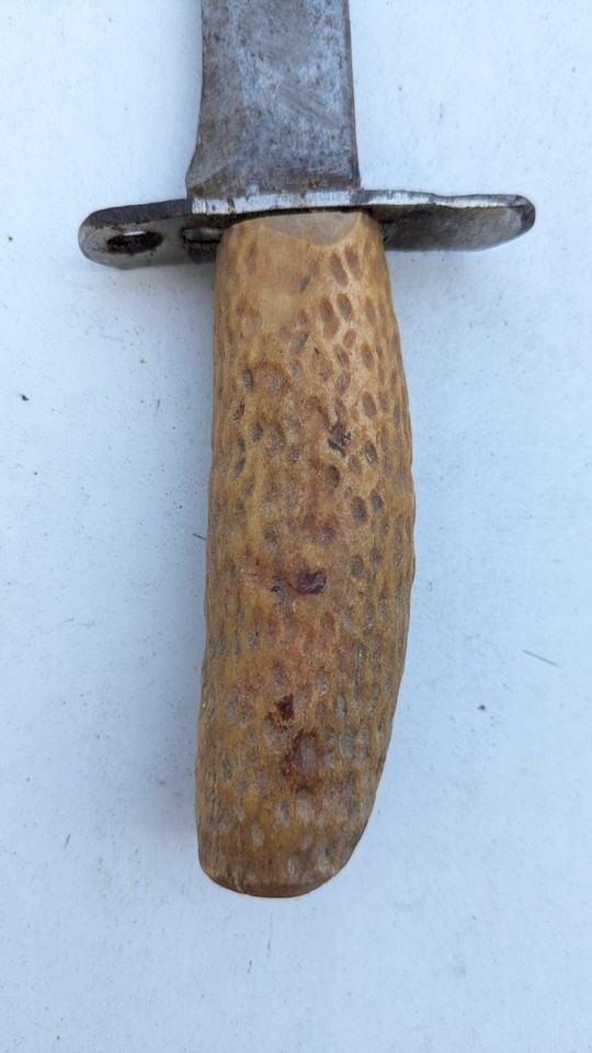 VINTAGE Antique Homemade KNIFE Primitive Antler Handle Wild West | eBay