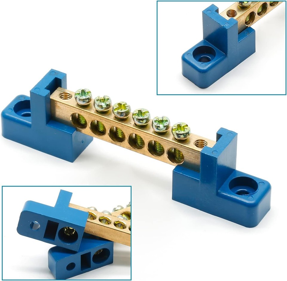 10Pcs Ground Bus Bar Terminal Block, Terminal Positions Wire Screw ...