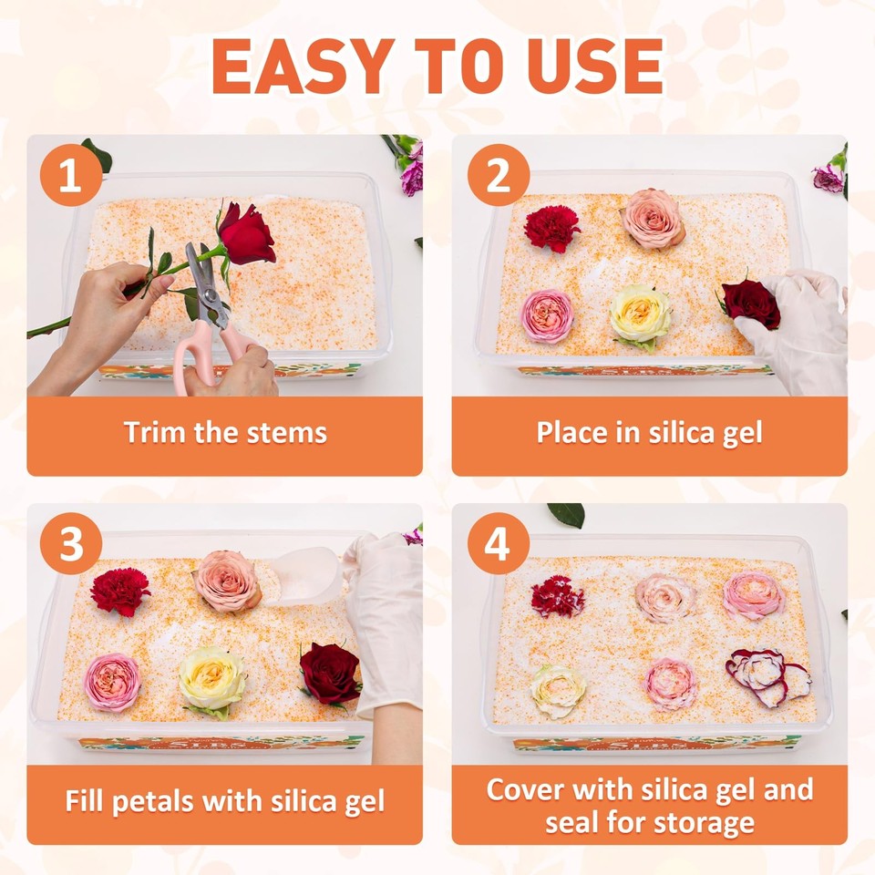 10LBS Silica Flower Drying,Reusable Flower Drying Silica Crystals with ...