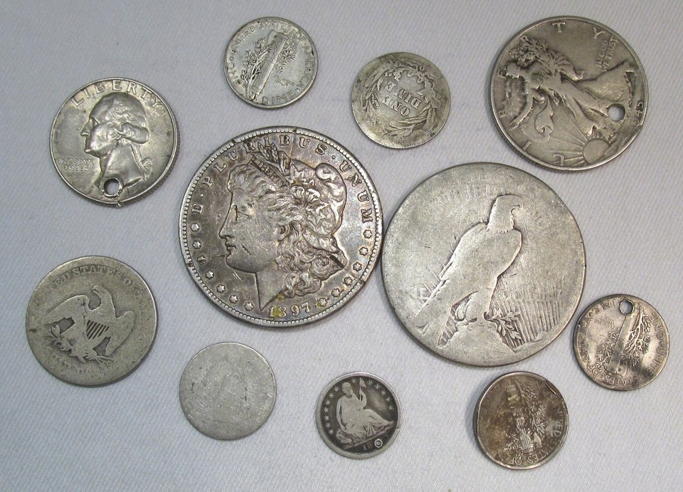 90% Silver Mutilated Coin Lot MCL37 | eBay