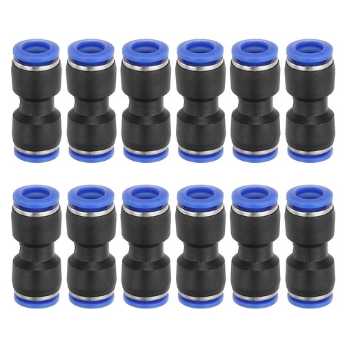 12Pcs 8 Mm(1/3")Tube OD Plastic Quick Straight Connectors, Blue ...