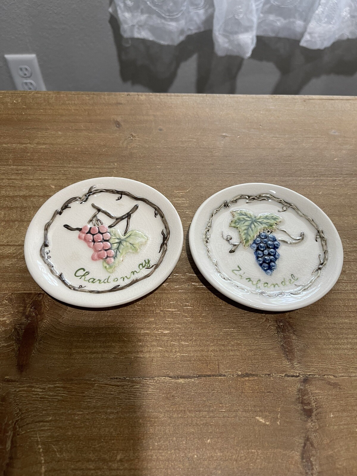 MWW Market Vintage 4 1/2" Plates Decorative Set Of Two Chardonnay ...