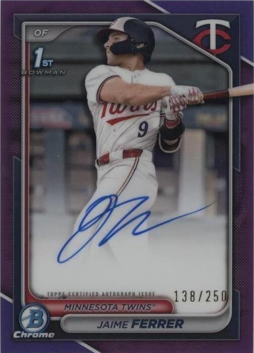 2024 Bowman Draft - Chrome Prospect Autographs Jaime Ferrer #CPA-JF ...