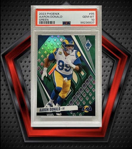 Aaron Donald *7/15* 2023 Panini Phoenix Green *PSA 10* #95 Los Angeles ...