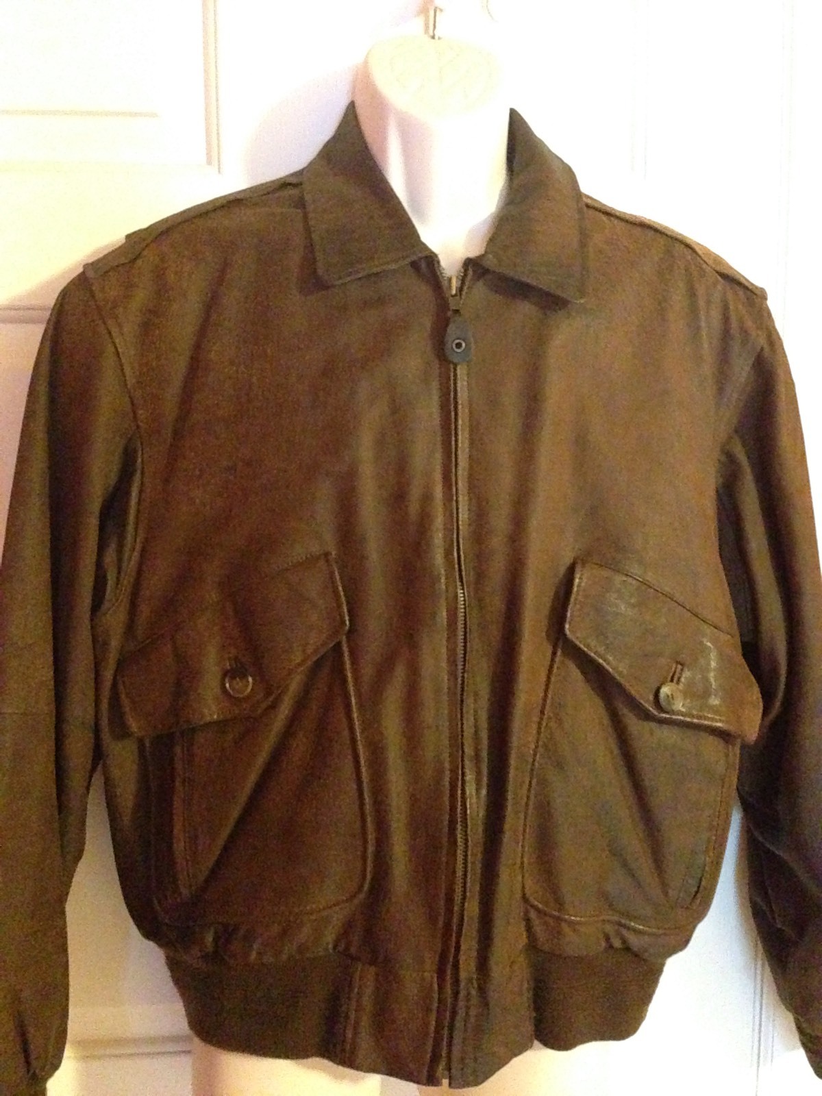 Vintage M Julian Adventures Brown Leather Airborne Jacket Size 40 Gift ...