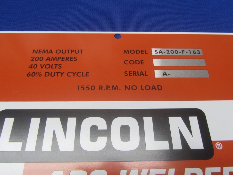 Sa-200 Lincoln Welder Red Face Faceplate M10926 OEM Quality USA | eBay