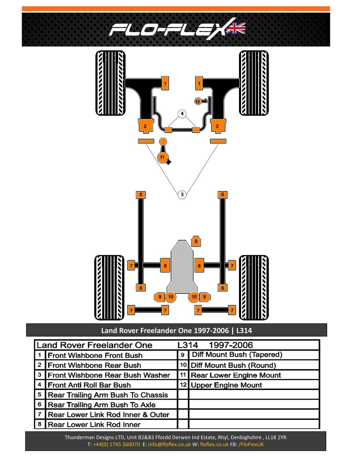 Land Rover Freelander 1 Suspension Bushes Rear Trailing Arms in Poly ...