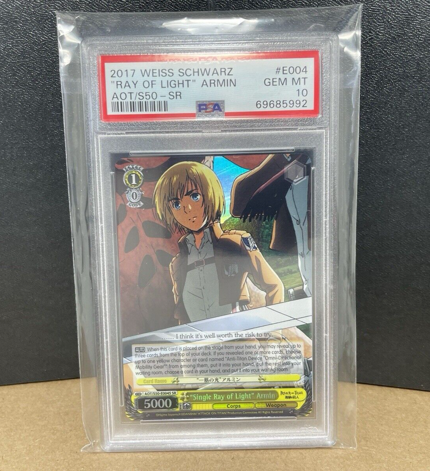 Weiss Schwarz Attack on Titan Single Ray of Light Armin SR GEM MINT PSA ...