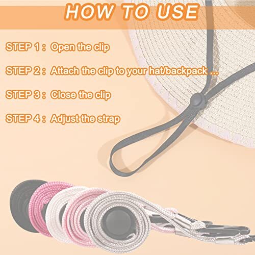 5 Pieces Adjustable Hat Strap Clips Windproof Strap Clips Cap Antiloss ...