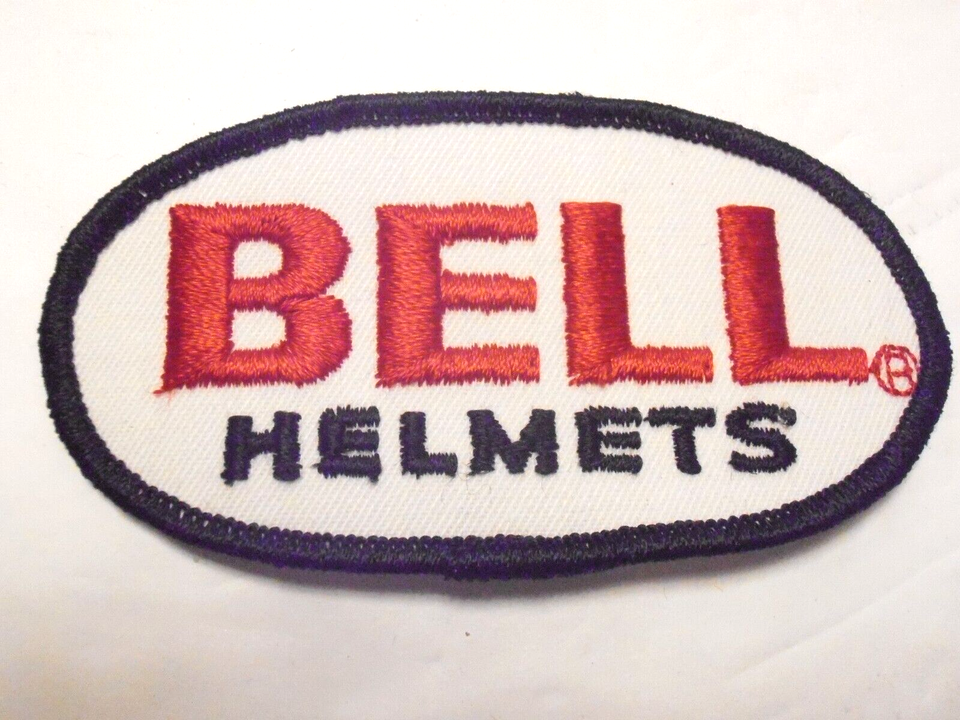 VINTAGE *BELL HELMETS* MOTORCYCLE CAR RACING OLD STOCK *2 CLOTH PATCH ...