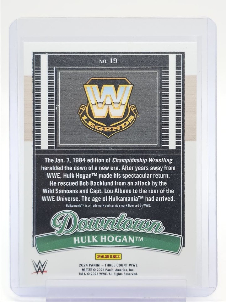 HULK HOGAN 2024 PANINI THREE COUNT WWE DOWNTOWN W LEGENDS SSP A Q6422 ...