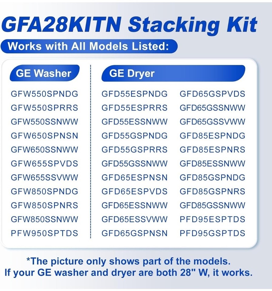GFA28KITN Stacking Kit for GE 28"W Washer Dryer Stack Bracket Kit ...
