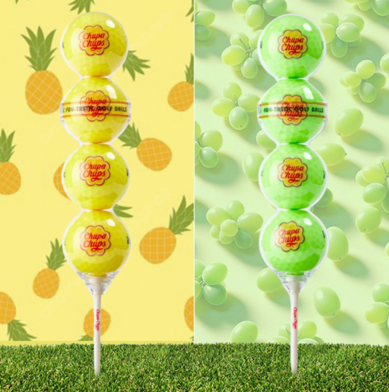 24 New Volvik 2 Piece Golf Four Balls Tee x Chupa Chups Tanghuru ...