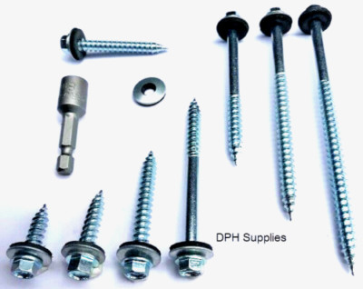 TEK WOOD SCREWS BOLTS FIX CORRUGATED ROOFING CLADDING TO TIMBER + FREE ...