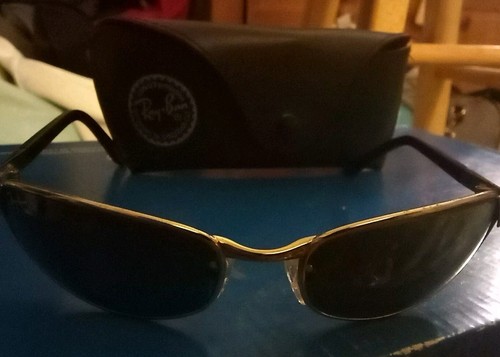 Vintage Ray Ban RB3107 W3164 Python Wrap Sunglasses Green Lens | eBay