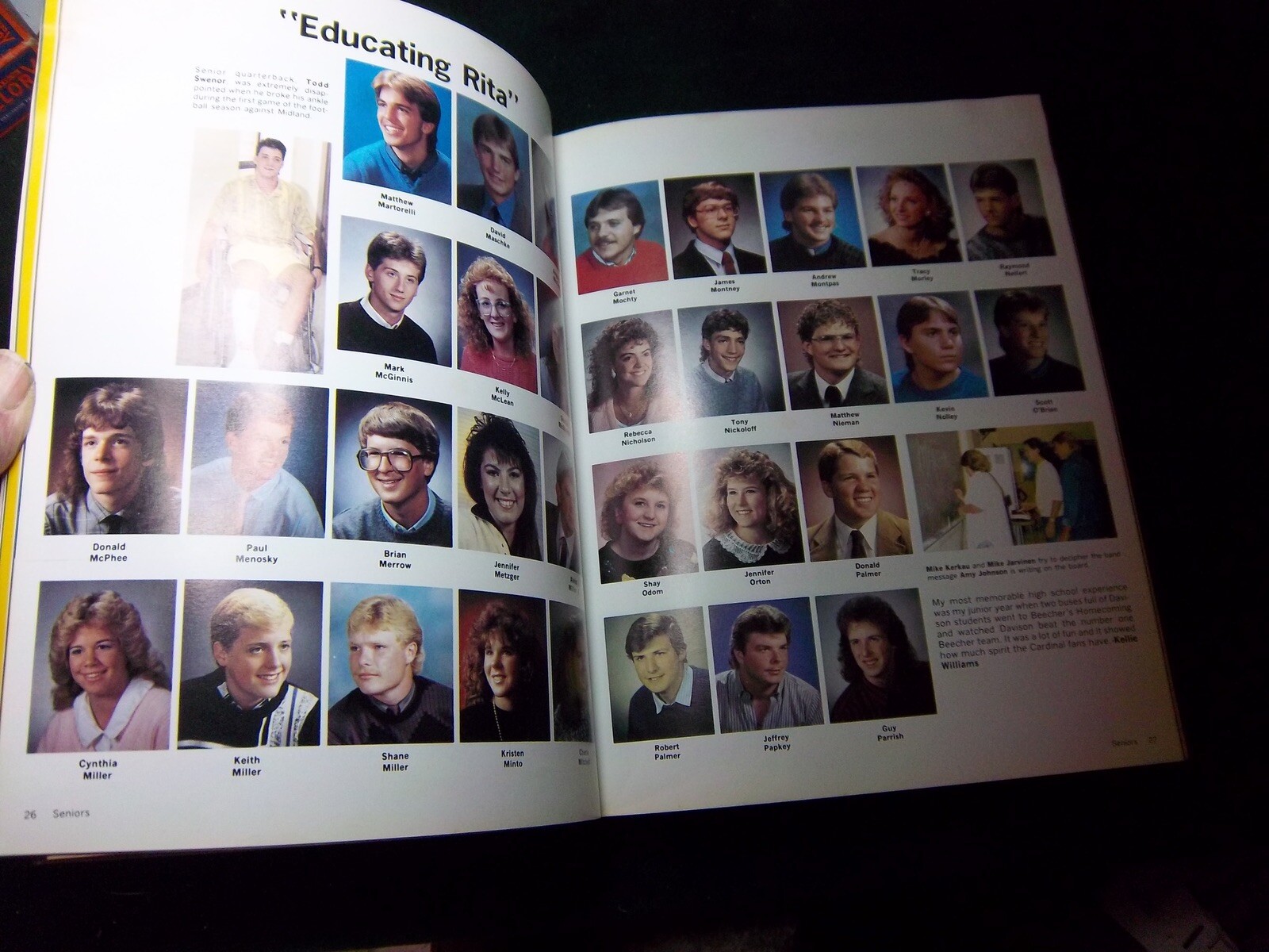 1988 " The Davisonian " High School Yearbook ~ Davison, Michigan ~ #F ...